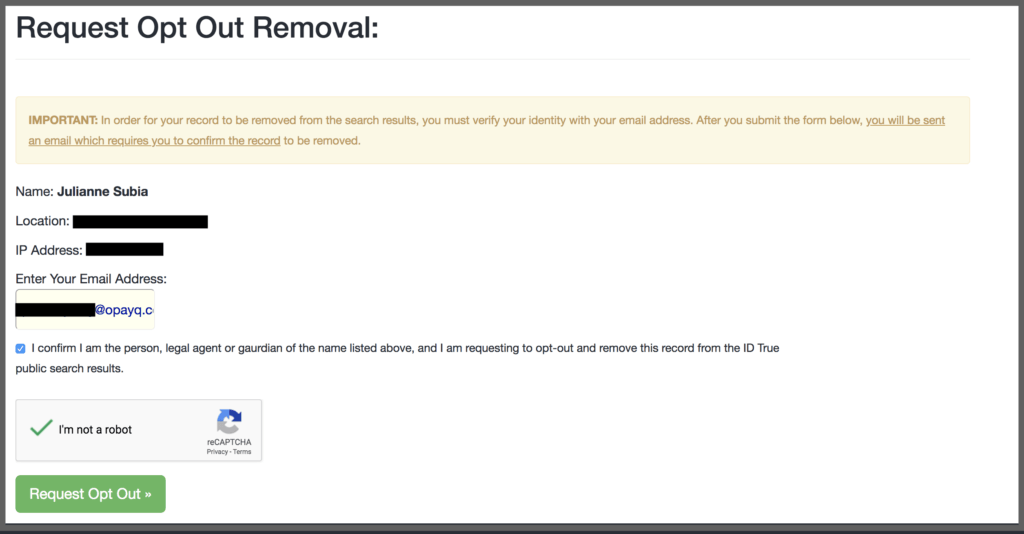 How to Remove Yourself from ID True - JoinDeleteMe