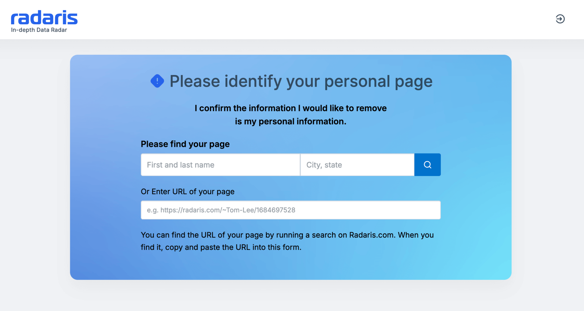 Radaris Opt Out Guide - JoinDeleteMe