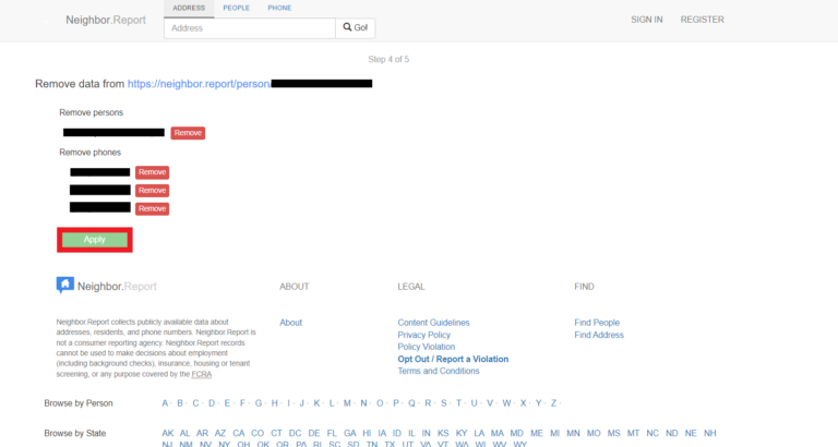 Neighbor.Report Opt Out Guide - JoinDeleteMe