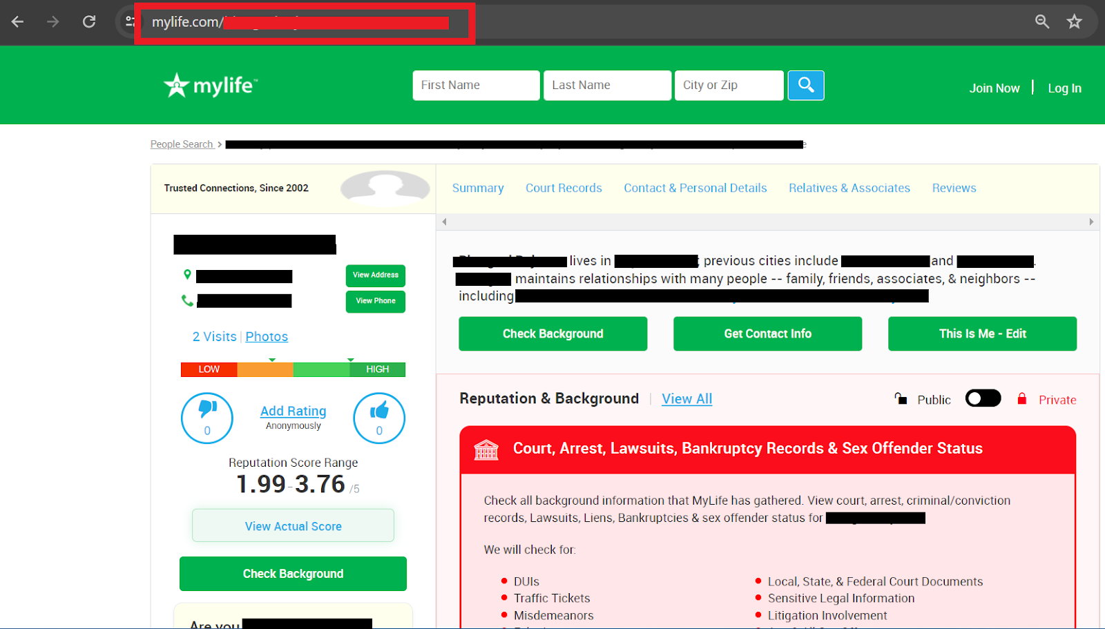 How to Delete MyLife Profile - JoinDeleteMe