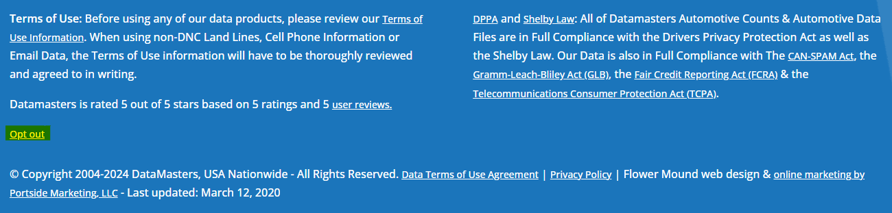 DataMasters Opt Out Guide - JoinDeleteMe
