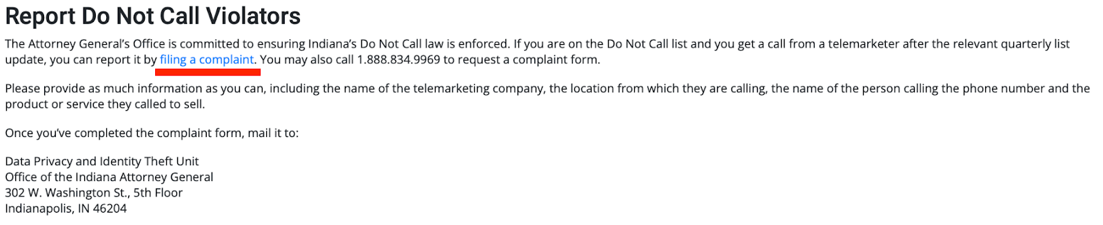 Do Not Call List Indiana - JoinDeleteMe