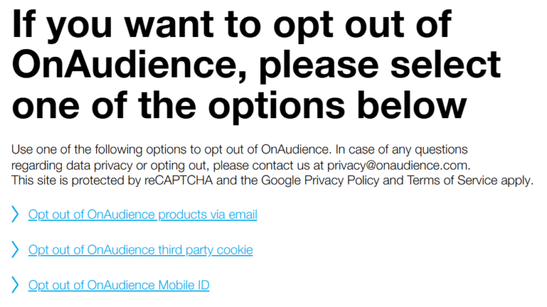 OnAudience Opt Out Guide - JoinDeleteMe