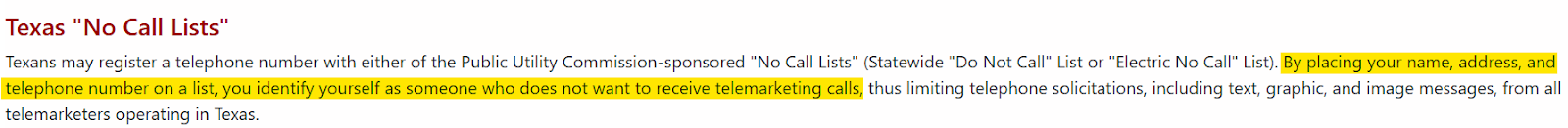 Do Not Call List Texas - JoinDeleteMe